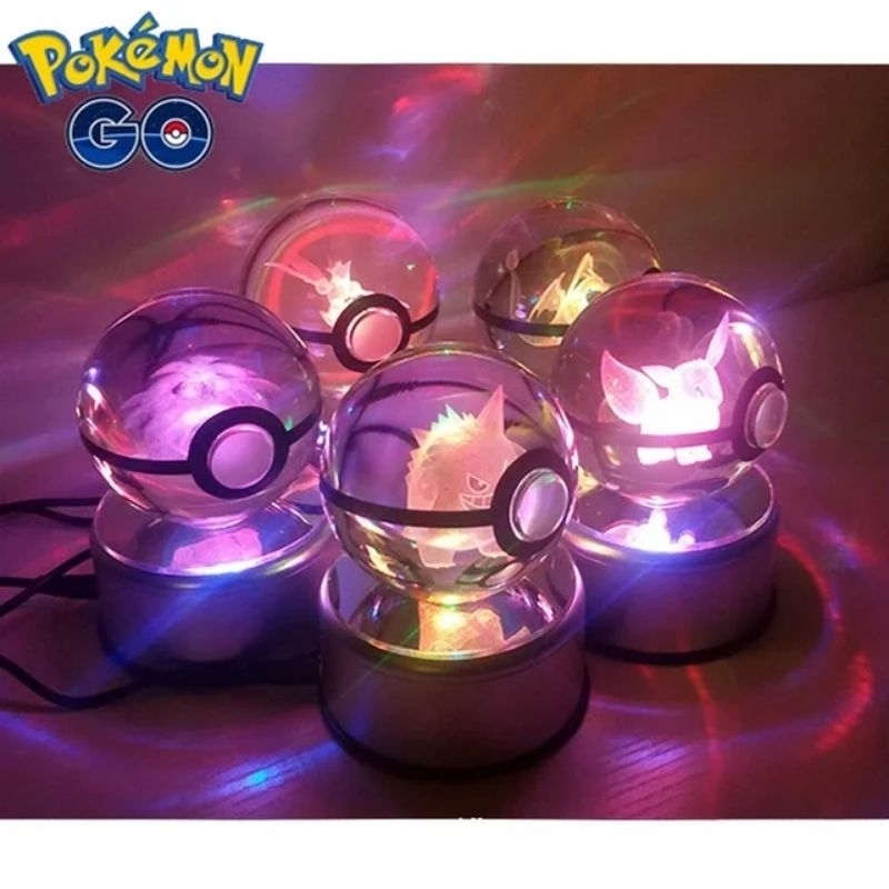 Pokemon MONSTER GLOWING POKEBALLS 3D LASER LED ORIGINAL PIKACHU GENGAR ...