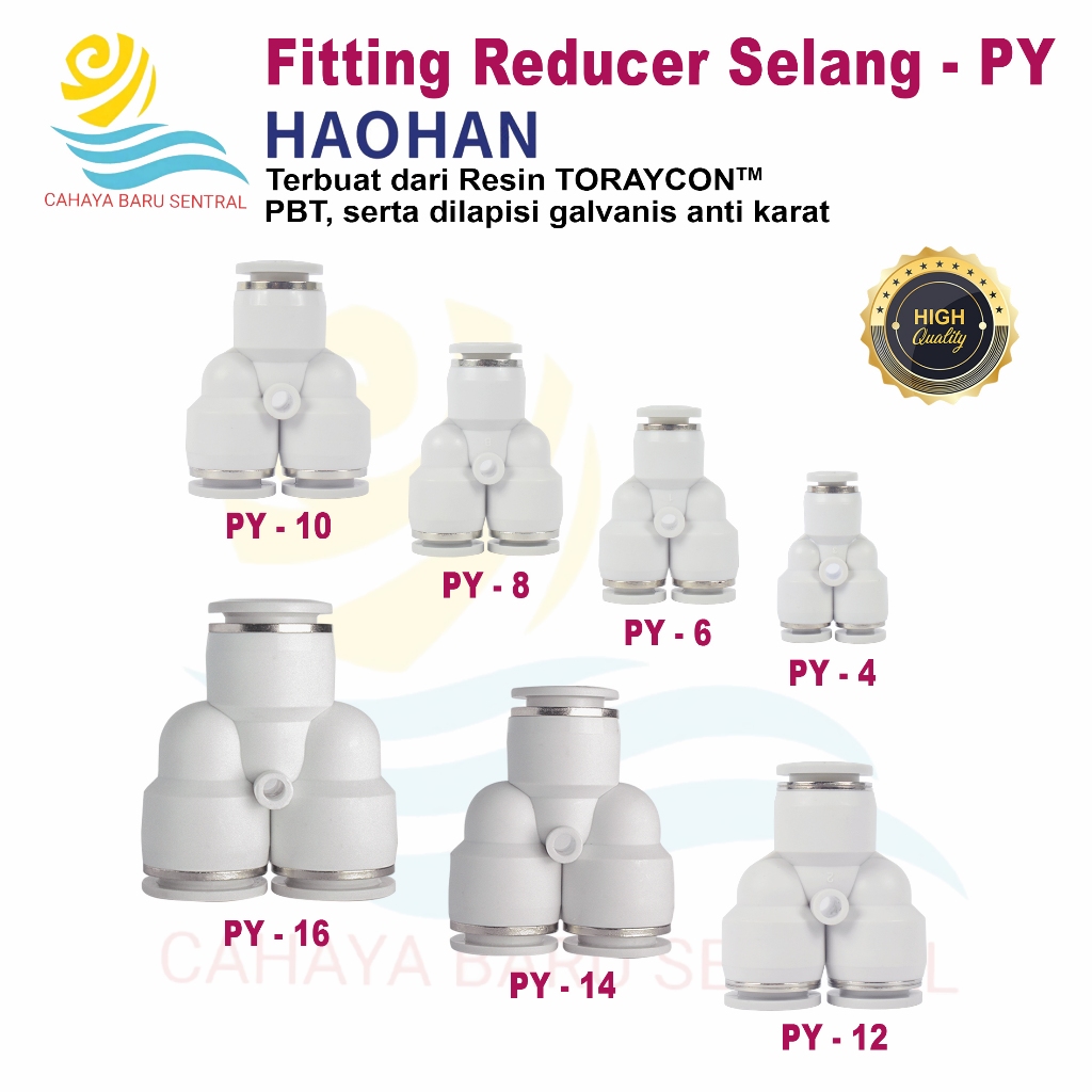 Py Y connector 6mm Push In Fitting Slip Lock connector 6mm Aeroponic ...