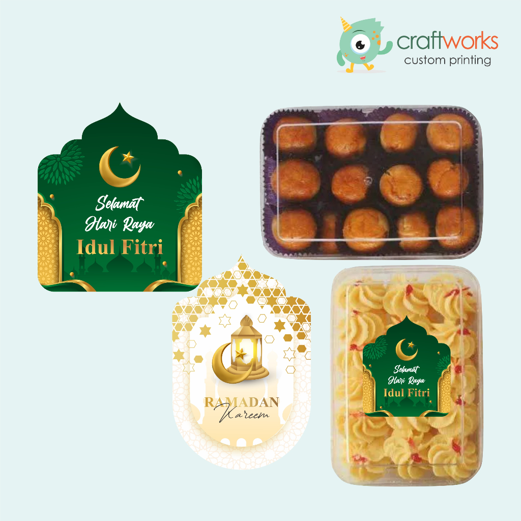 Sticker SHAPE LEBARAN Cookies/Food Box/Eid Al-Fitr Stickers | Shopee ...