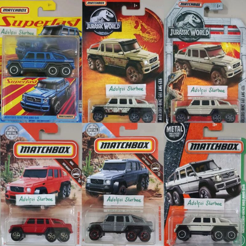 Matchbox 03 mercedes benz G63 amg 6x6 jurassic world mbx off road ...