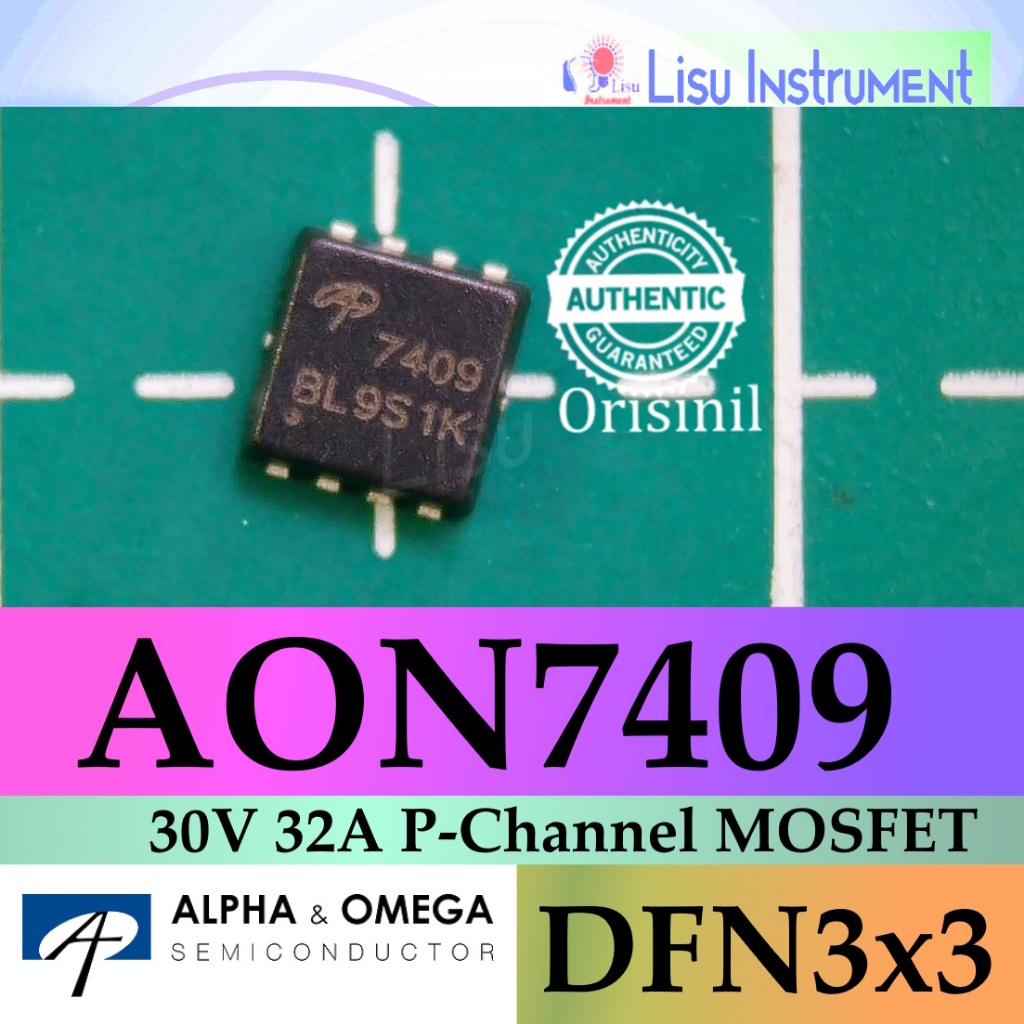 AON7409 30V 32A P-Channel MOSFET 7409 DFN3x3-8L Alpha & Omega ORIGINAL ...