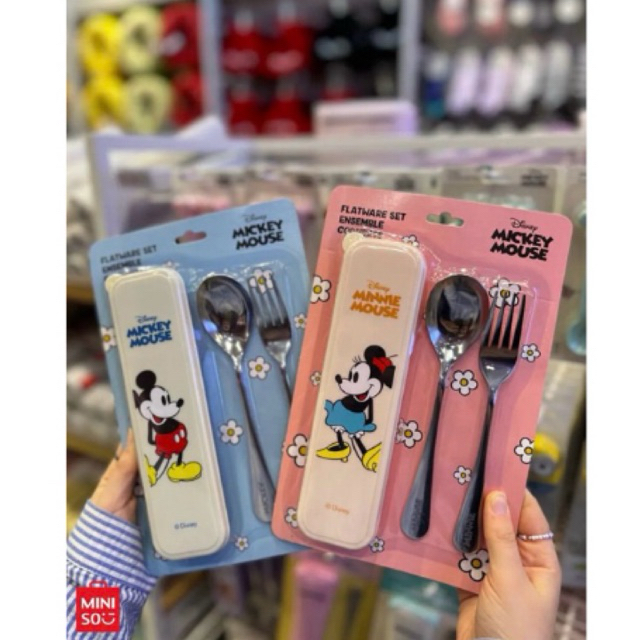 Miniso Disney mickey Mouse one liece collection flatware set with case ...