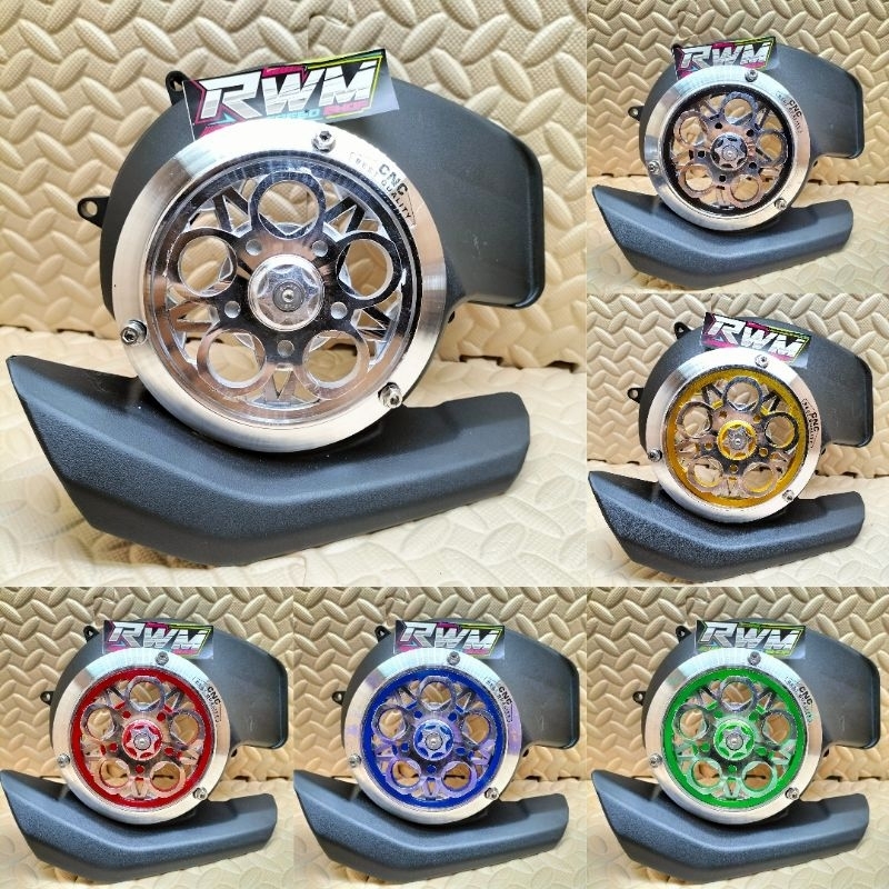 MESIN Engine Fan cover set spinner Swivel Round motif Aluminum pnp ...