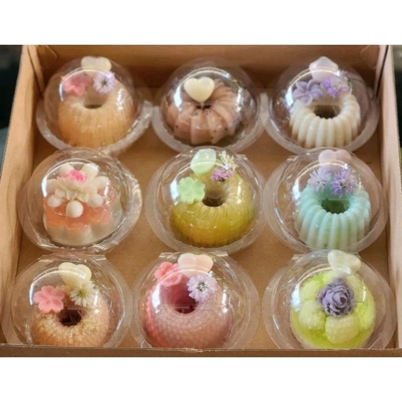 50pcs MINI Round Sponge Half Sponge Cake Pudding Mica Containers ...