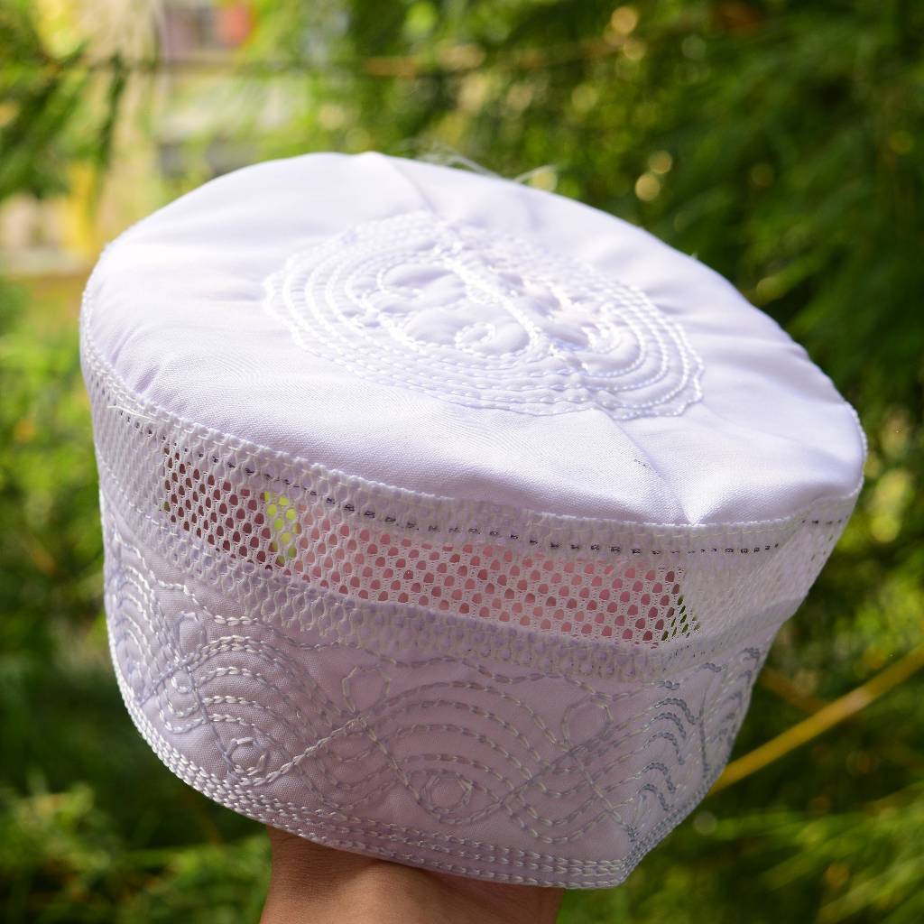 PUTIH Middle Net Medina Peci Height 7 cm / Hajj Hat / White Peci / Hajj ...