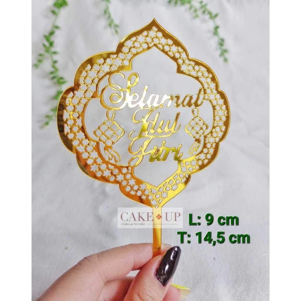 10pcs /pak Cake Topper Idul Fitri Eid Mubarak Acrylic Cake Topper | Shopee Malaysia