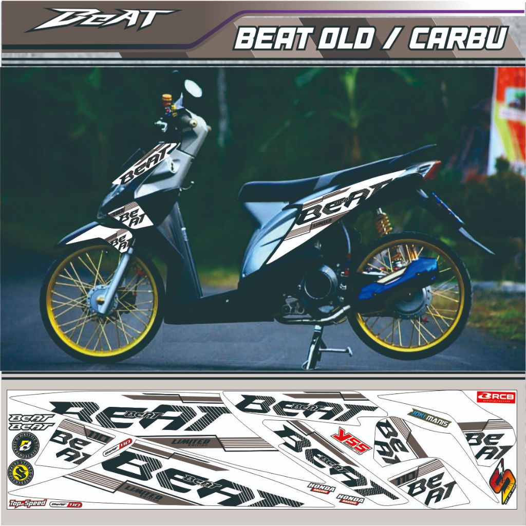 Simple Sticker/racing/striping Pole body Motorcycle beat old/Sticker ...