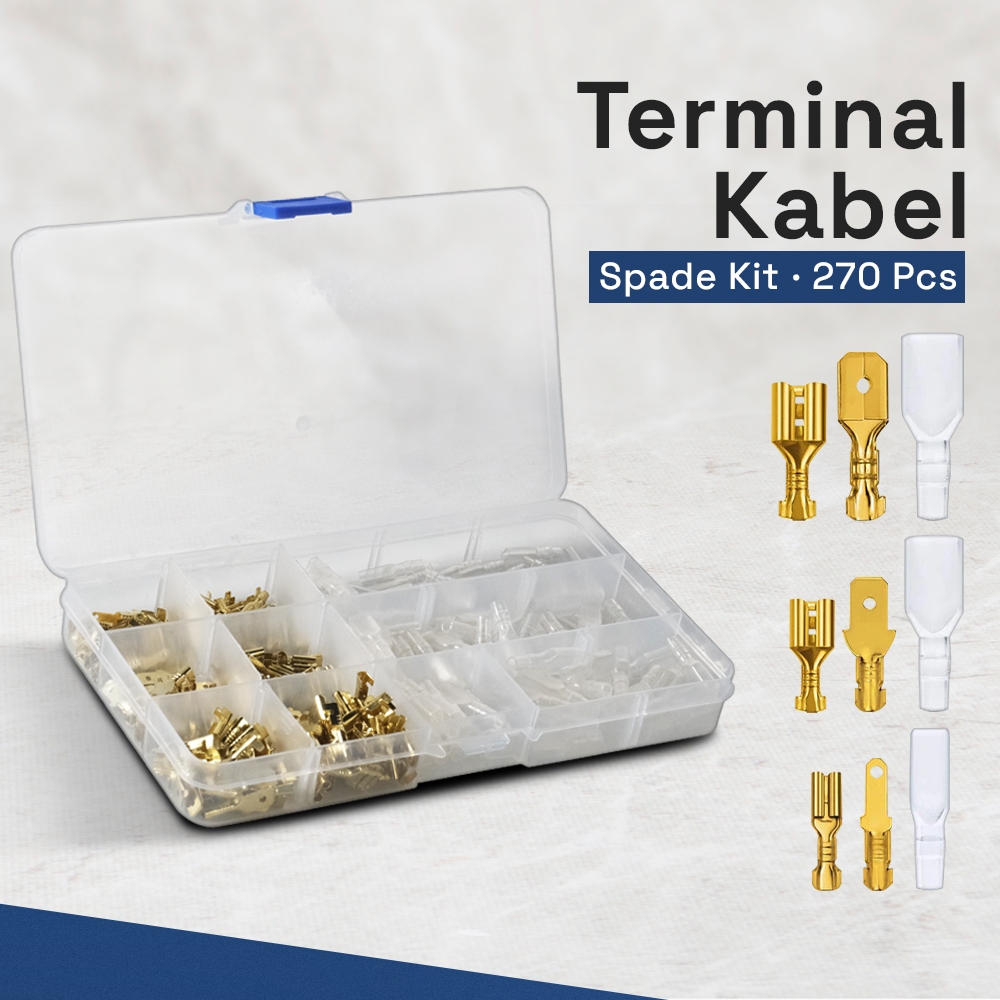 Skun Terminal Wire Crimp Connector Spade Kit Cable Connection 270pcs ...