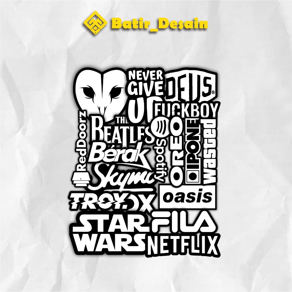 HITAM Mini STICKER PACKAGE CONTENTS 54 BLACK ACCORDING TO PICTURE BRAND ...