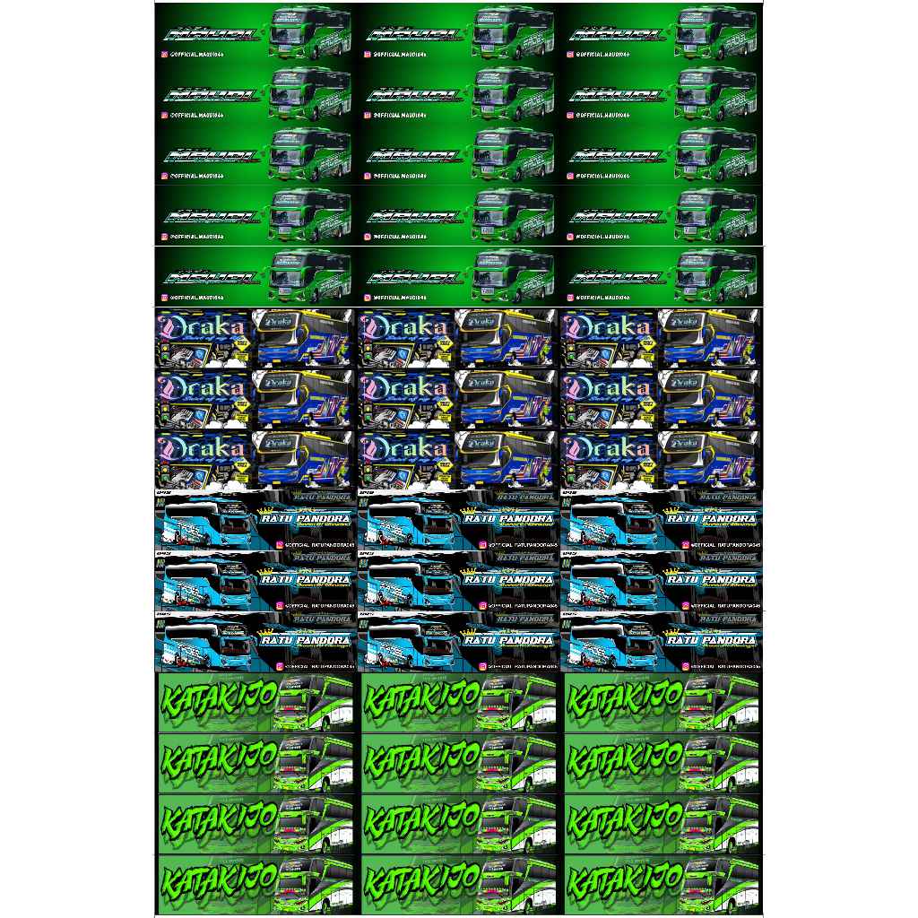 Single JAYA BUS BASURI STICKER Mixed 1 Sheet Contains 45 Boxes, VIRAL ...