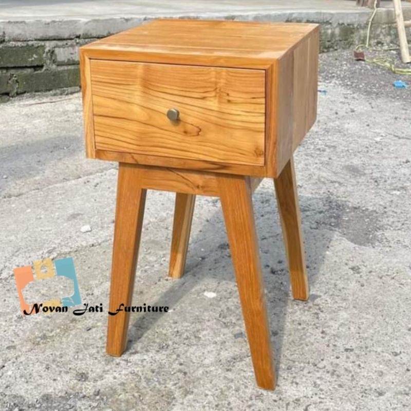 KAYU Teak Wood Nightstand Table, Teak Corner Table | Shopee Malaysia