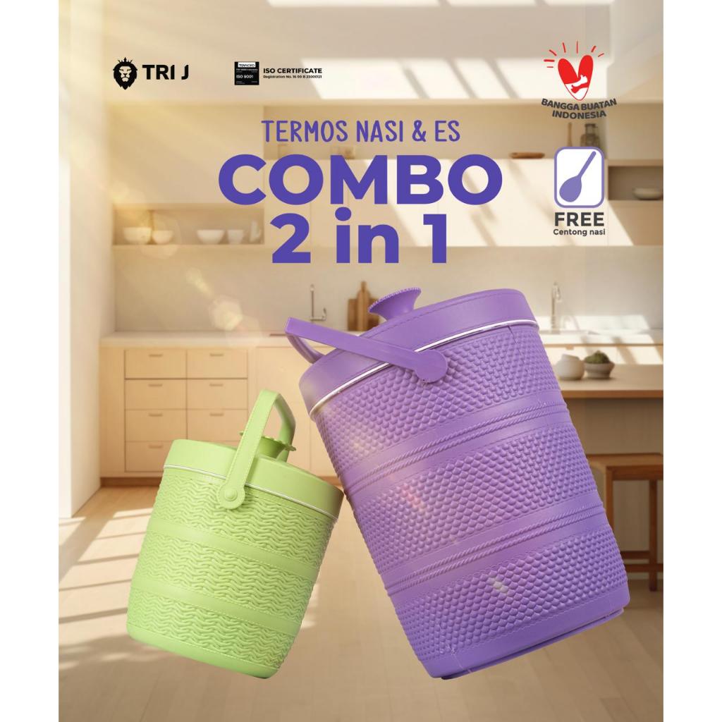 TERMOS Combo PACKAGE 2 in 1 Rice Bucket Rattan Thermos for Rice and Ice ...