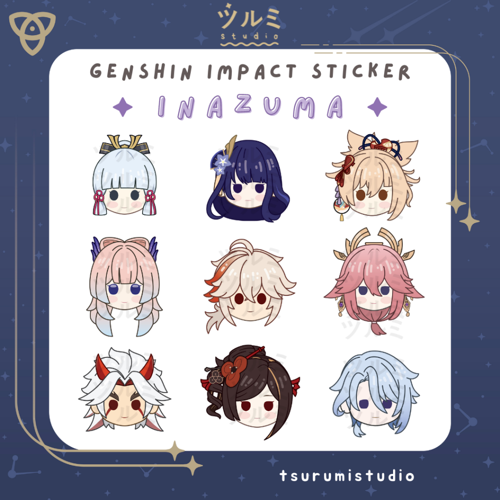Genshin Impact Chibi Sticker - Inazuma by tsurumistudio | Shopee Malaysia