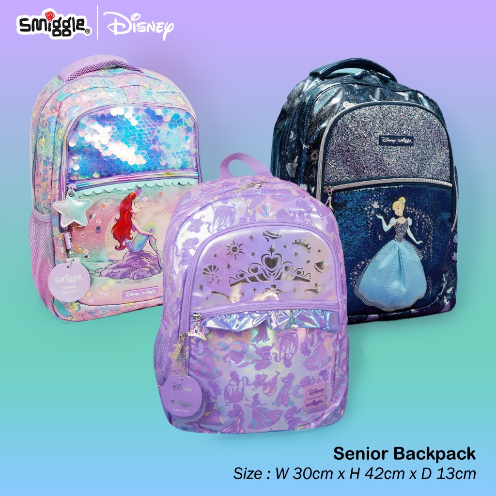 Smiggle X DISNEY ARIEL CINDERELLA 2022 Large backpack senior bottle ...