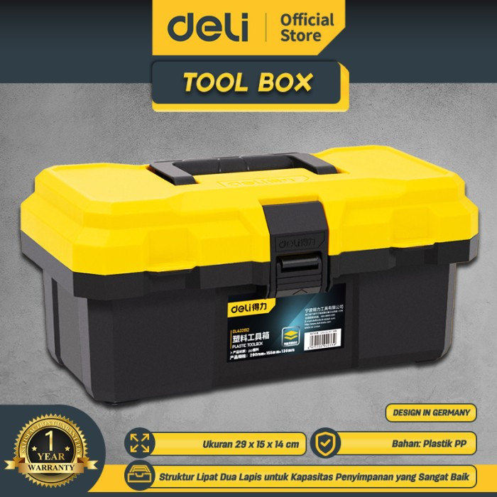 Deli Tool box / Plastic Tool box 12" Strong 2 Tiers DL4426XX | Shopee ...