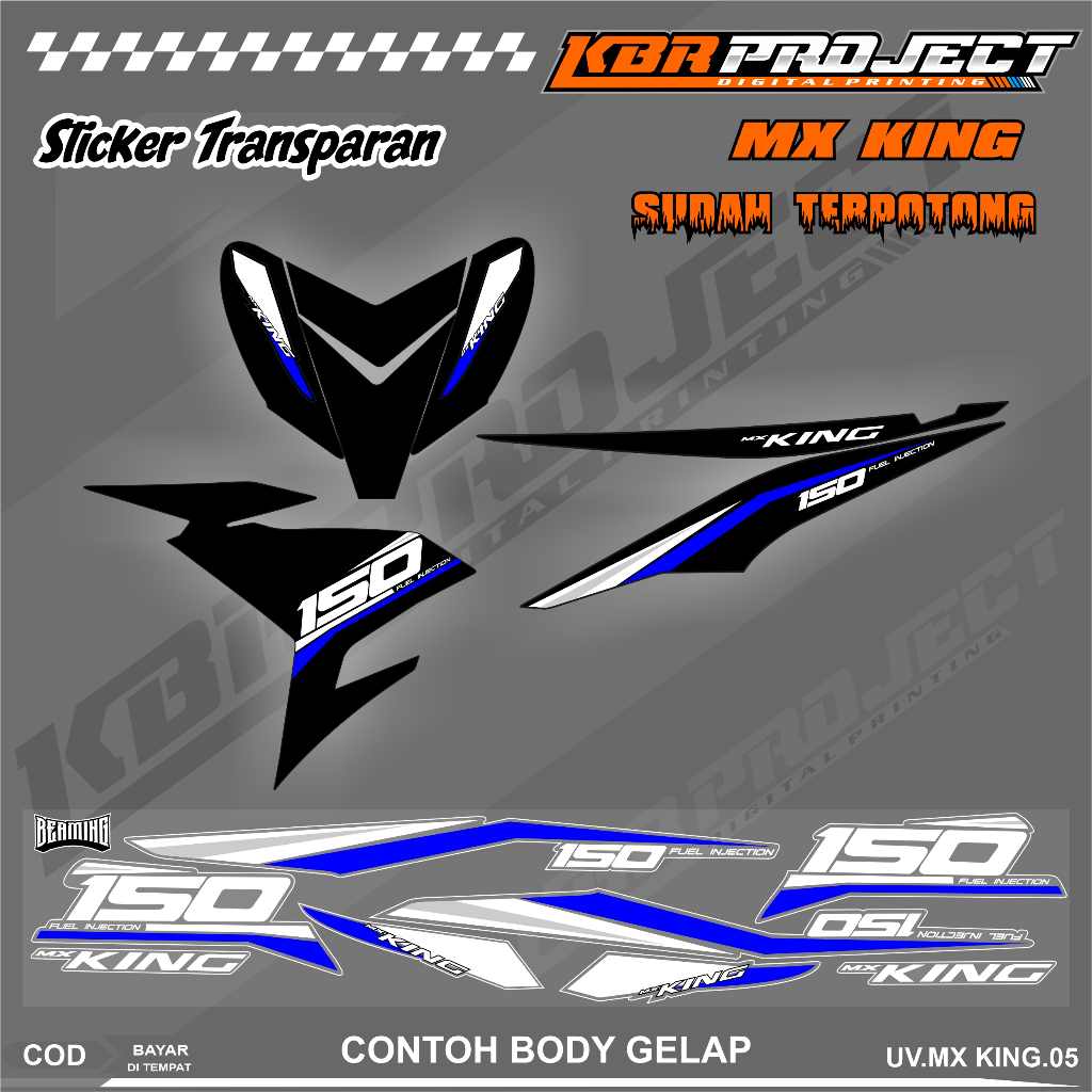 Mx KING Transparent STRIPING Sticker PREMIUM Cool Motorcycle Trim ...