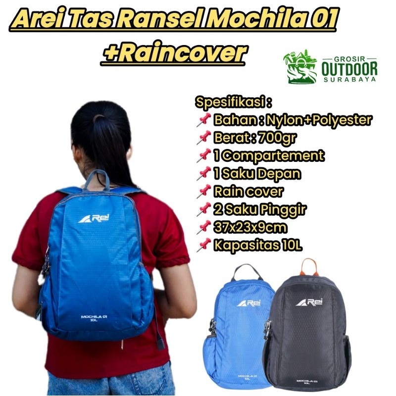Arei Mochila Backpack 01 +Raincover | Shopee Malaysia
