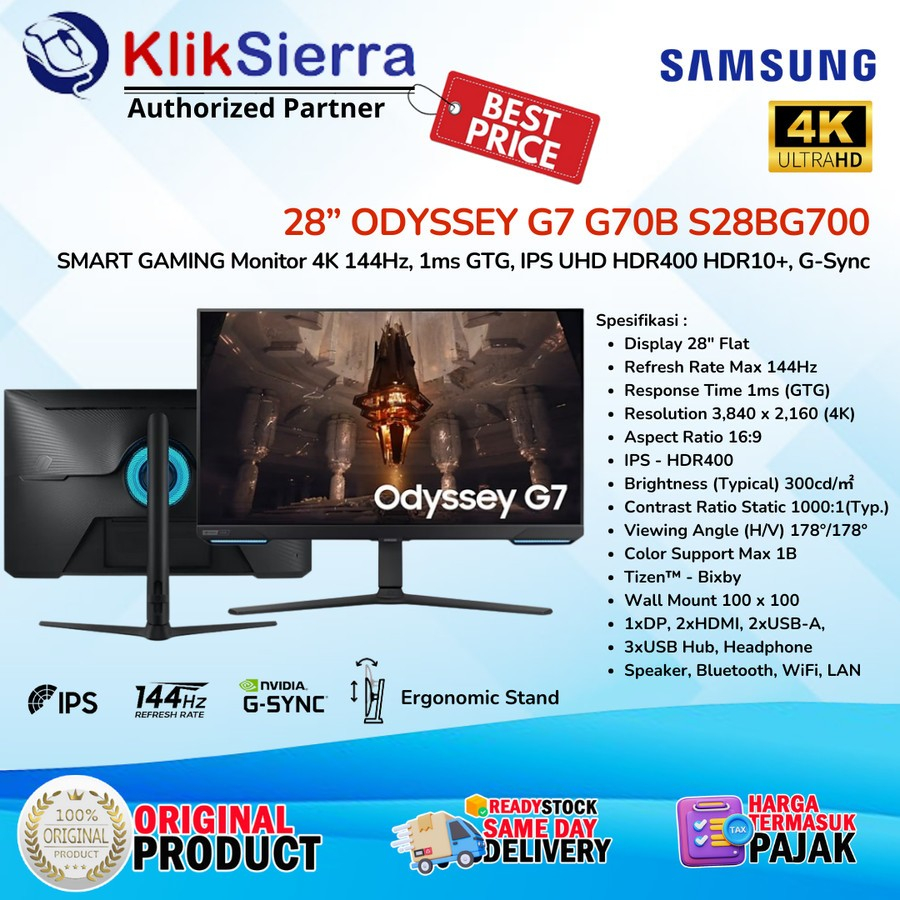 Monitor Samsung Odyssey G7 28" S28BG700 Gaming UHD 144Hz IPS 1ms ...