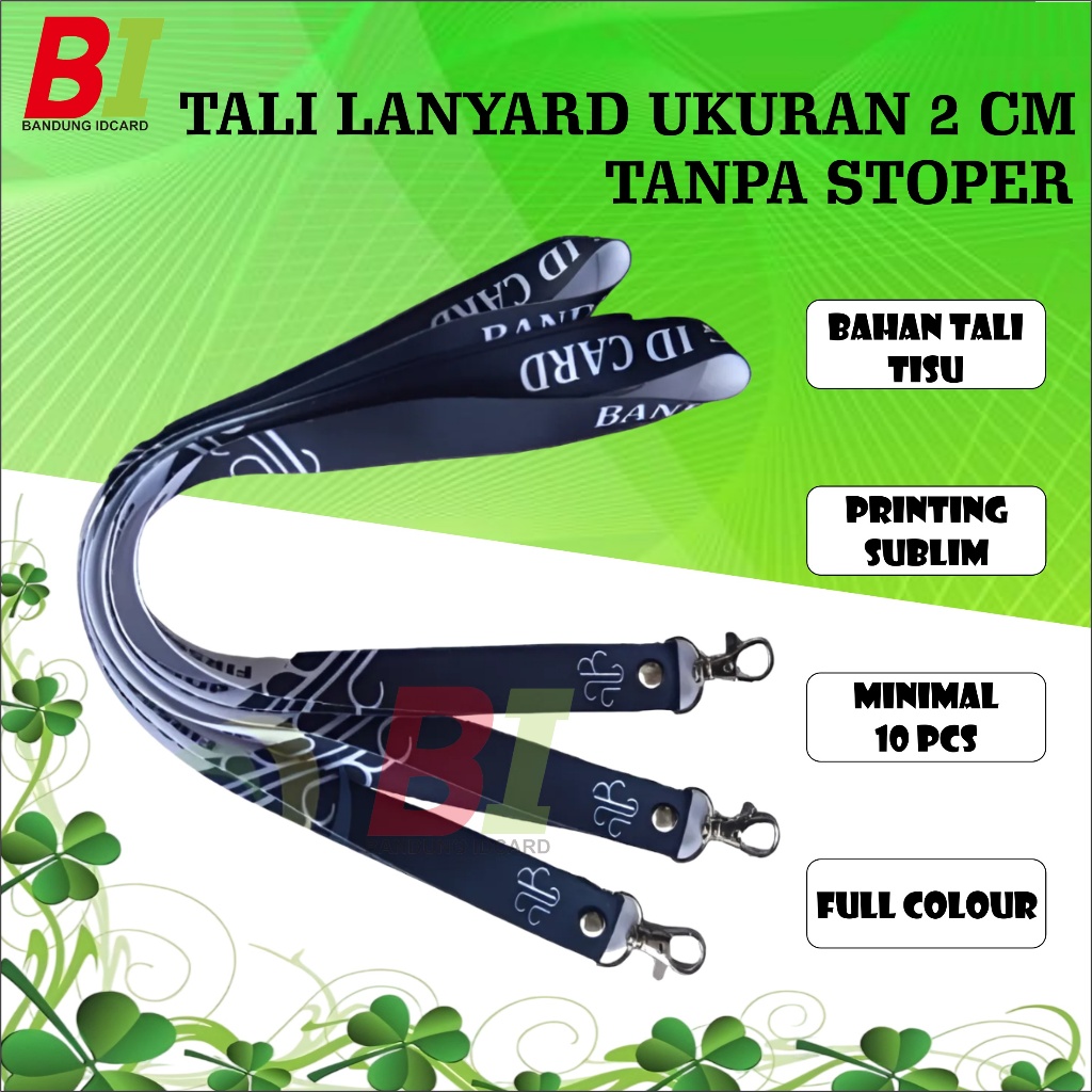 Custom id card lanyard strap 2 cm 2 sides without stopler/sublime ...