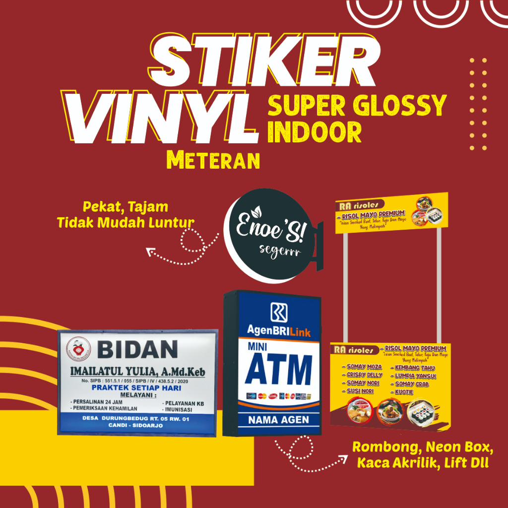 Print ROMBONG, BOOTH, GEROBAK, LIFT, NEONBOX STICKERS, INDOOR METER ...