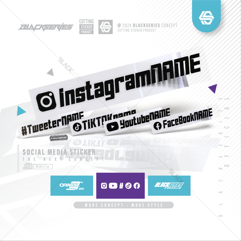 Custom Cutting Sticker Social Media | Social media Stickers | Sosmed ...