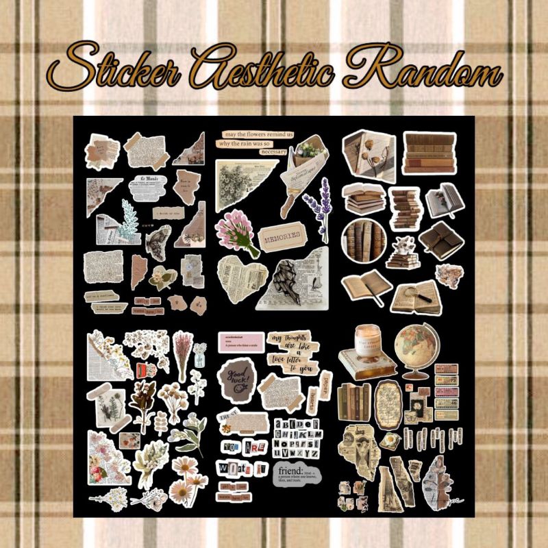 50 Random Aesthetic Stickers | Shopee Malaysia