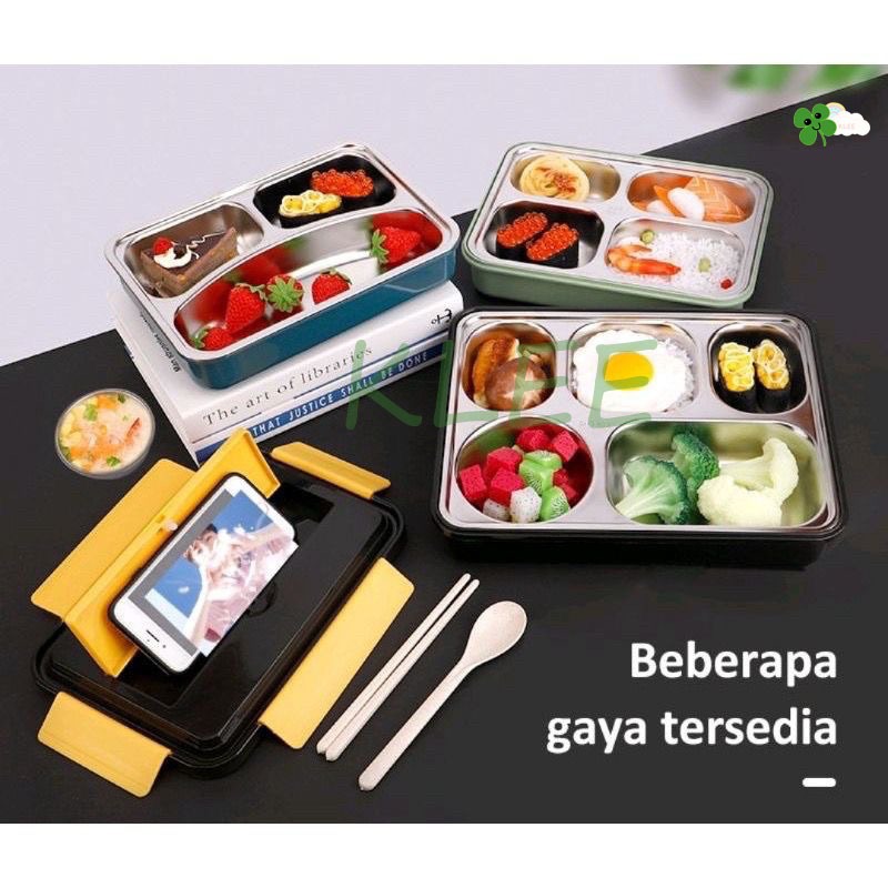 Heat Resistant Stainless Lunch Box - Bento Lunch Box - 4 Divider ...