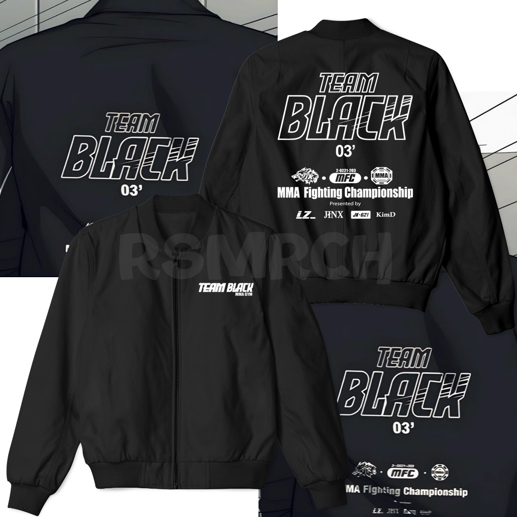 Jaekyung Team Black Jinx Bomber Jacket / Team Black Gym Manhwa Jinx ...
