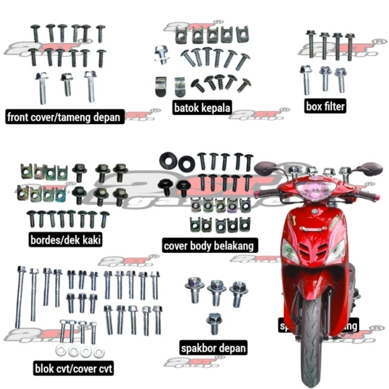 Mio Sporty Body Bolt Fullset/Bolt Yamaha Mio Sporty Mio Lama Complete ...