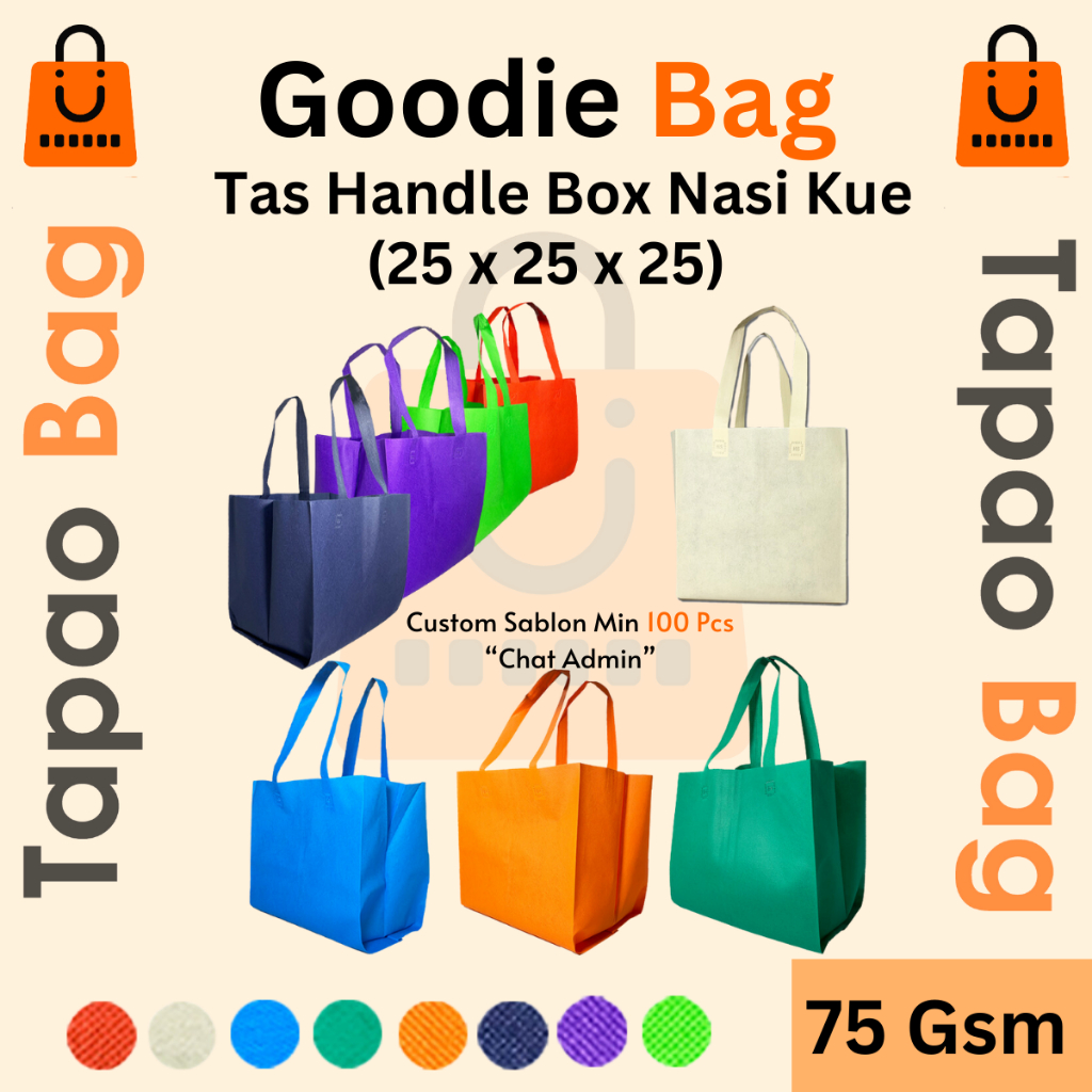Boxed Rice Bag | Spunbond Box Cake Box Bag 25 x 25 x 25 Goodie Bag Spunbond Bag 75 Gsm - PCS ...