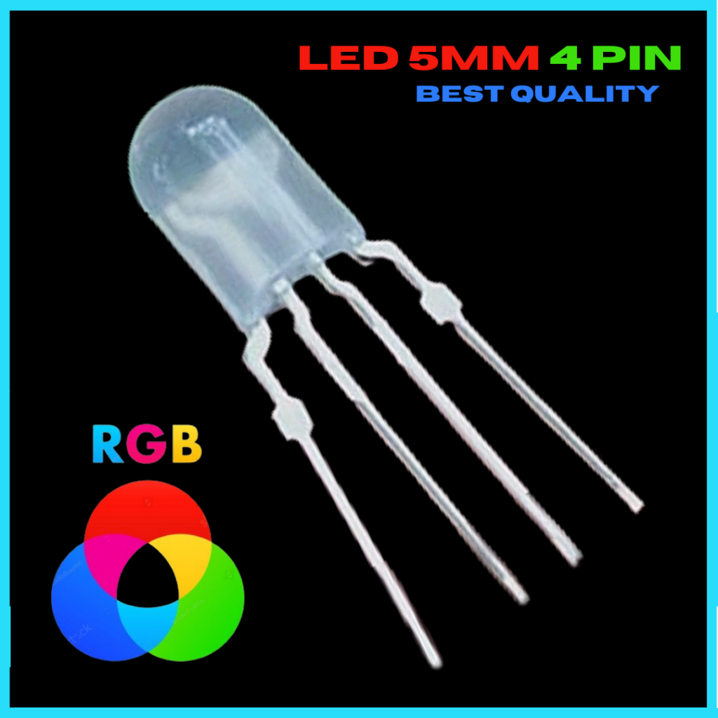 HIJAU MERAH 4p RGB LED Light Leg 4-Pin 5mm Red Green Blue Red Green ...