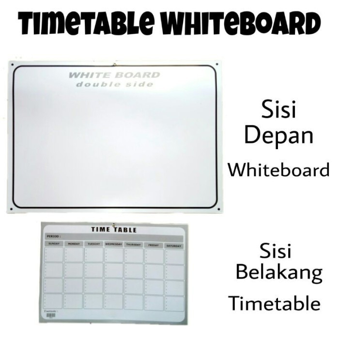 Whiteboard DOUBLE SIDED / WHITEBOARD TIME TABLE / CARTON WHITEBOARD ...