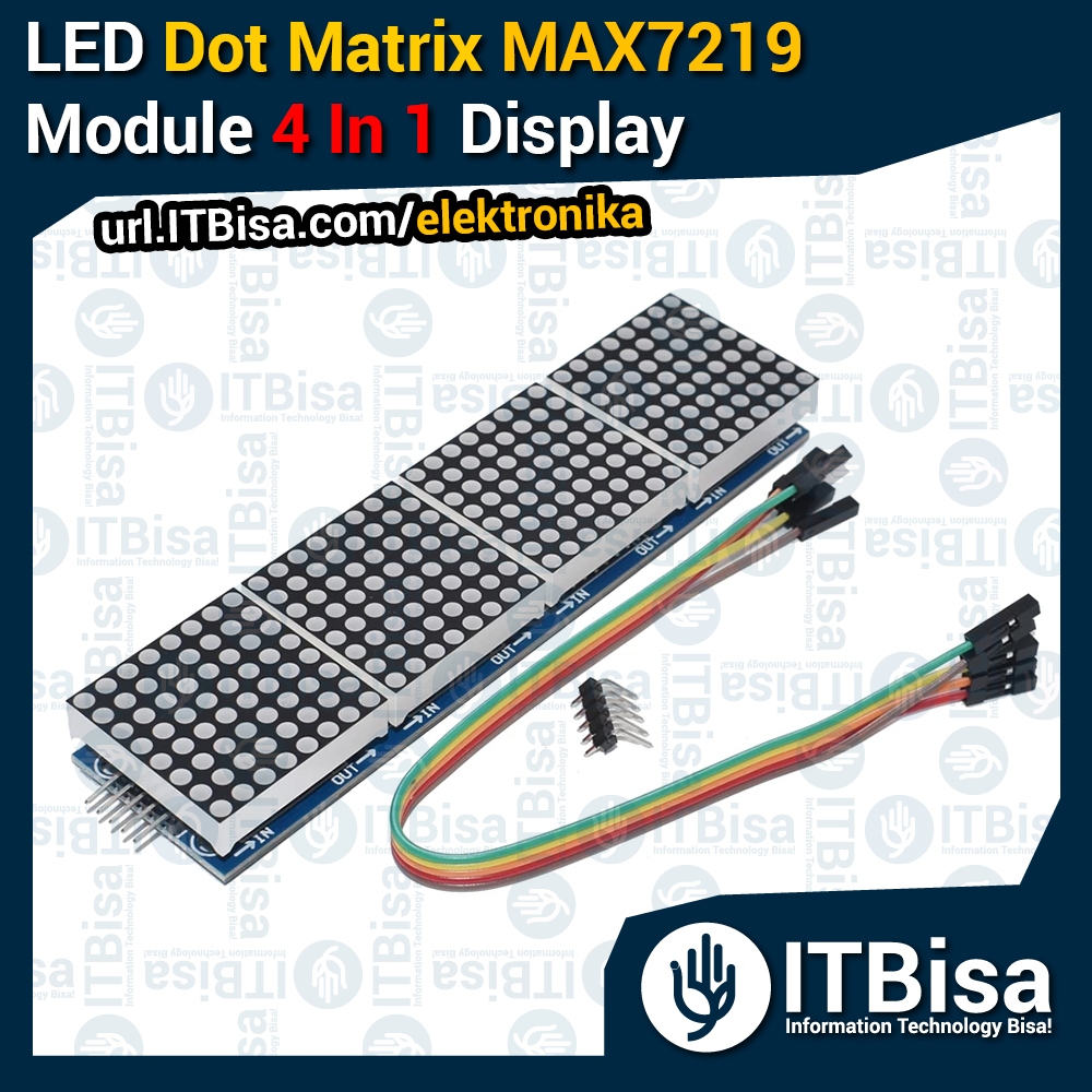 Itcan Max7219 Led Dot Matrix Module 8x8 4 In 1 Display 32x8 Running Text For Arduino Shopee