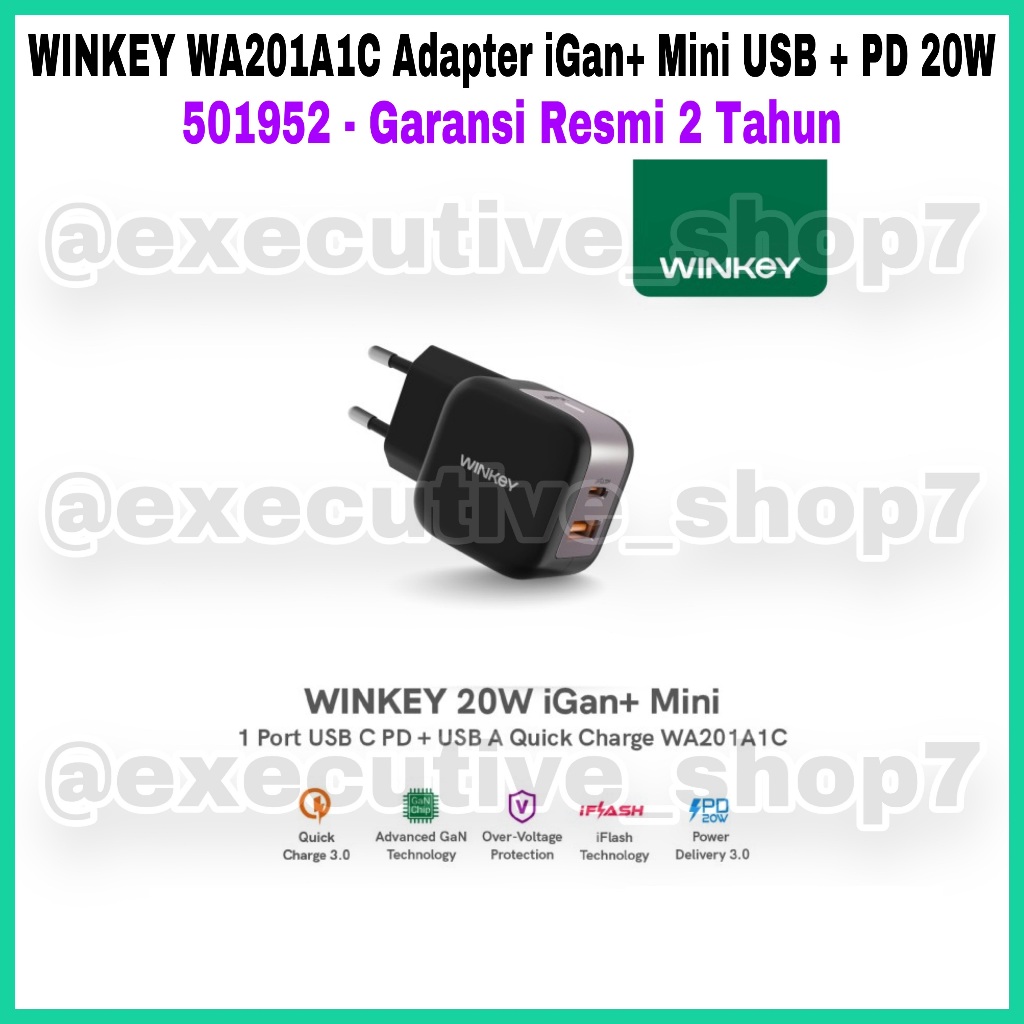 WINKEY WA201A1C Adapter iGan+ Mini USB + PD 20W - 501952 - Official 2 ...