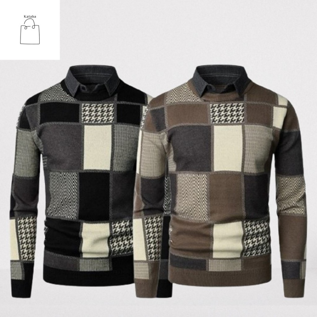 Cool Adult Men's Knitted Sweater With Computer Motifs, Color ...