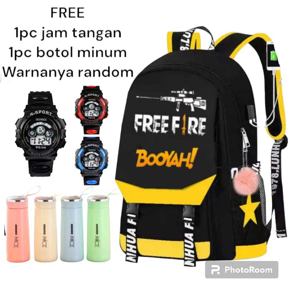 Free Fire and Super Hero Character School Backpacks for Boys | Shopee ...