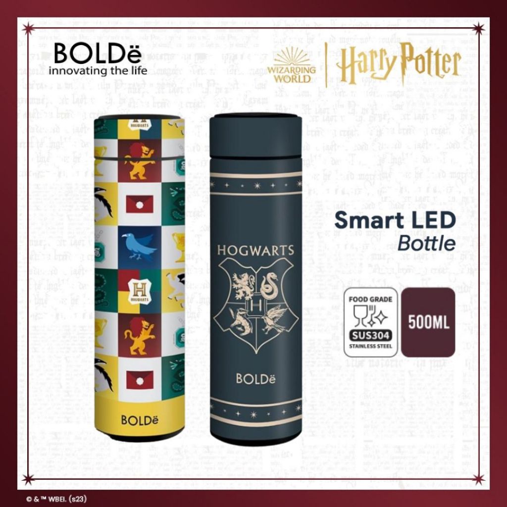 Bolde x Harry Potter Smart LED Bottle Thermos Digital 500ml Hogwarts ...