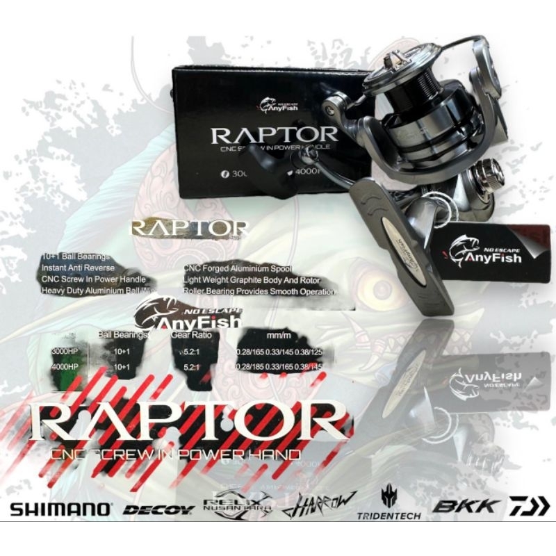 Anyfish RAPTOR SPINING REEL | Shopee Malaysia