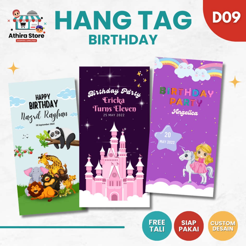 Hang tag birthday / birthday greeting card / custom thank you hangtag ...