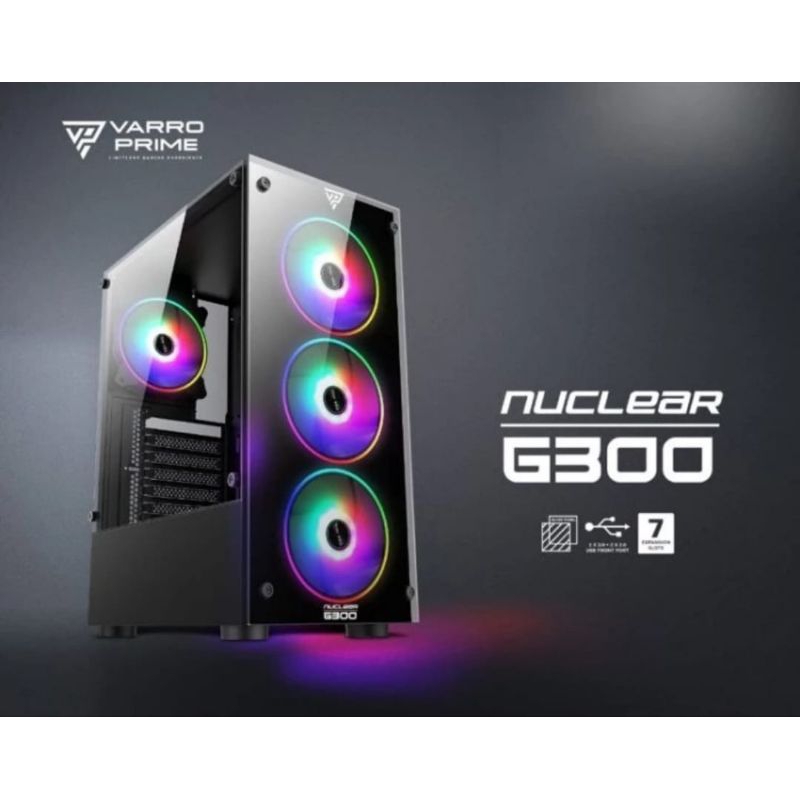 Varro Prime G300 Black Gaming PC Casing Free 3 FAN Units | Shopee Malaysia