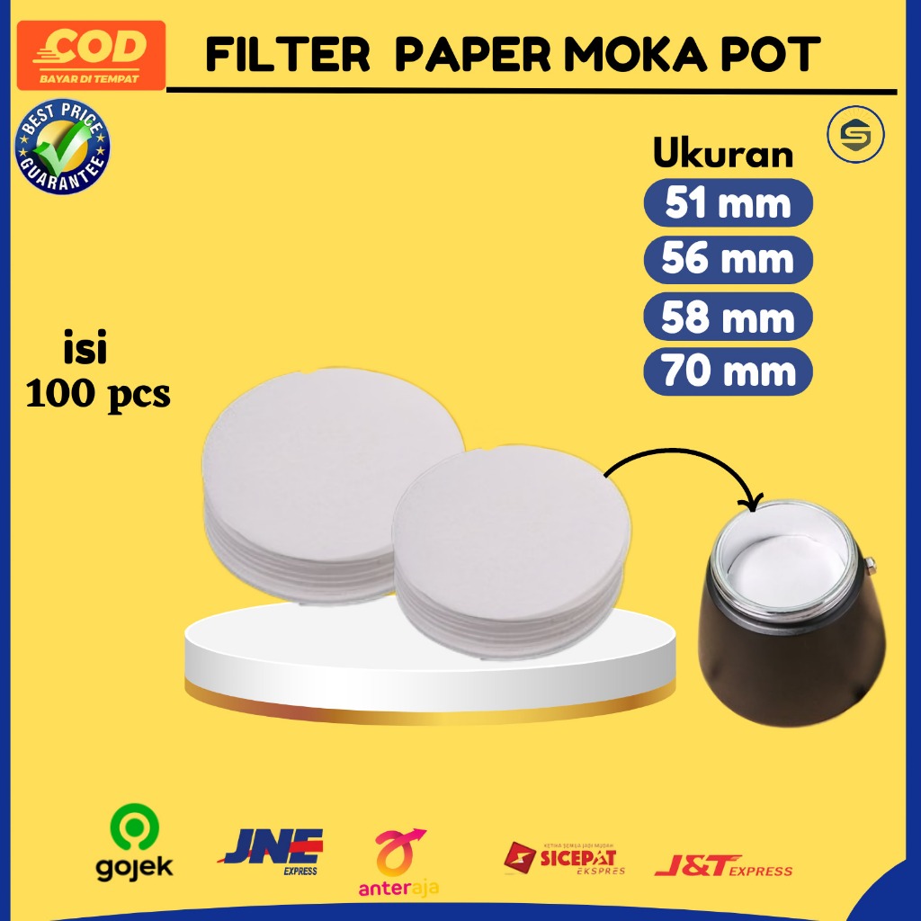 Otc Filter Paper Coffee Paper Coffee Strainer Round Moka Pot 100pcs ...