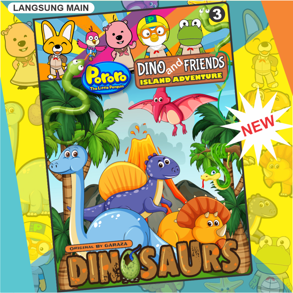 Paperdoll Pororo VOL.3 DINOSAURS EDITION Full Glossy Laminated Children ...