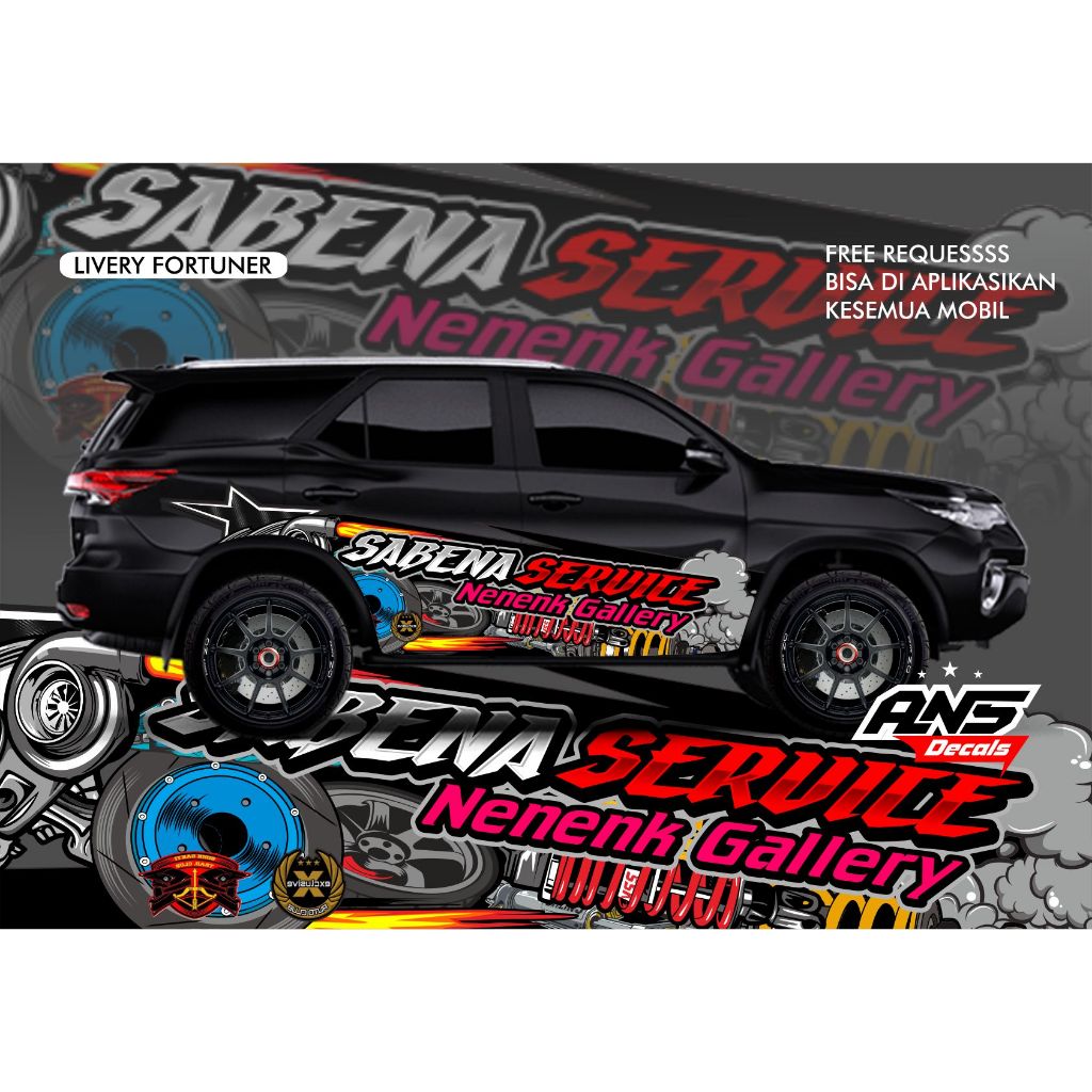 Car LIVERY Stickers FOURTUNER Car Stickers PAJERO SPORT Car LIVERY ...
