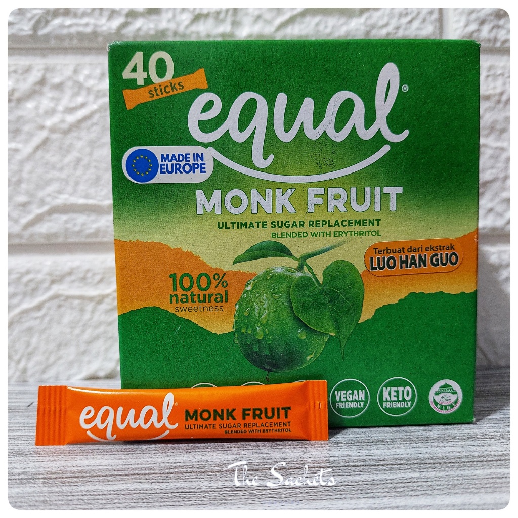 Equal Sweetener Sugar Replacement Classic Stevia Monk Fruit Sachet ...