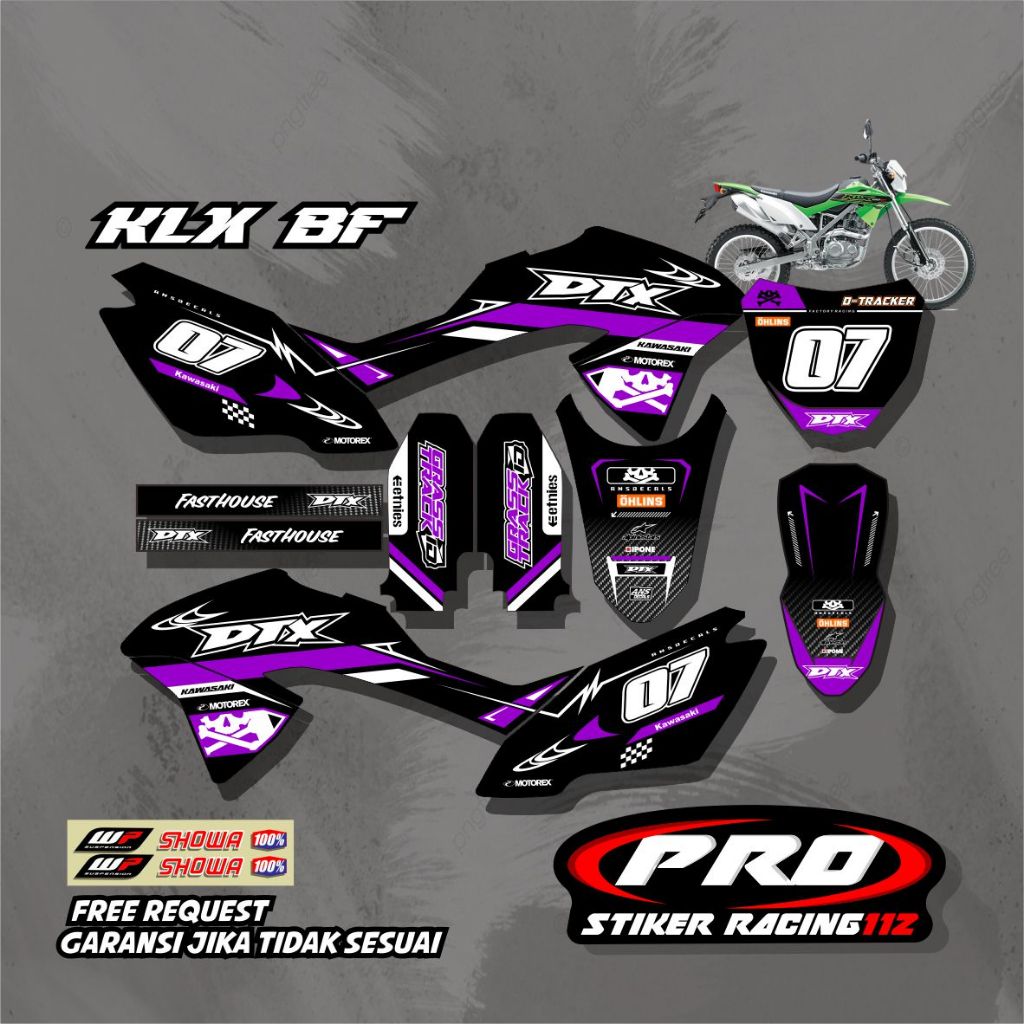 Sticker decal klx bf 150 Latest Design free request Name nmr Etc ...