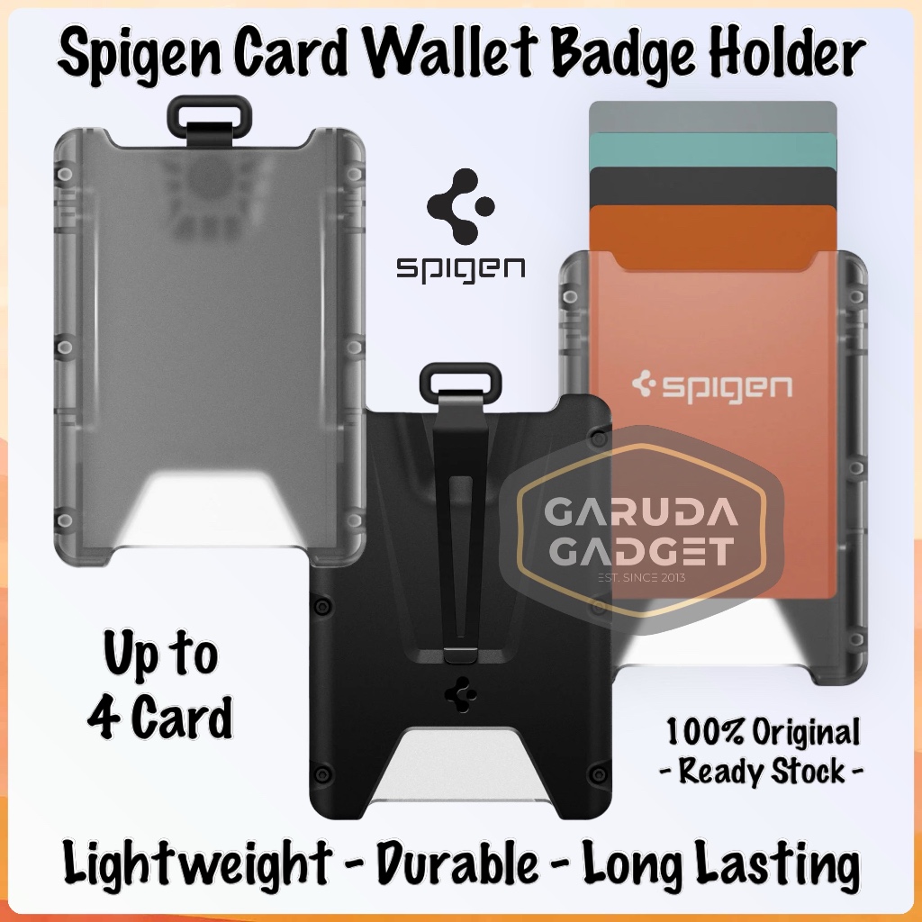 Spigen ID Badge Card Name Tag Holder ATM Wallet Money Clip Slim RFID ...