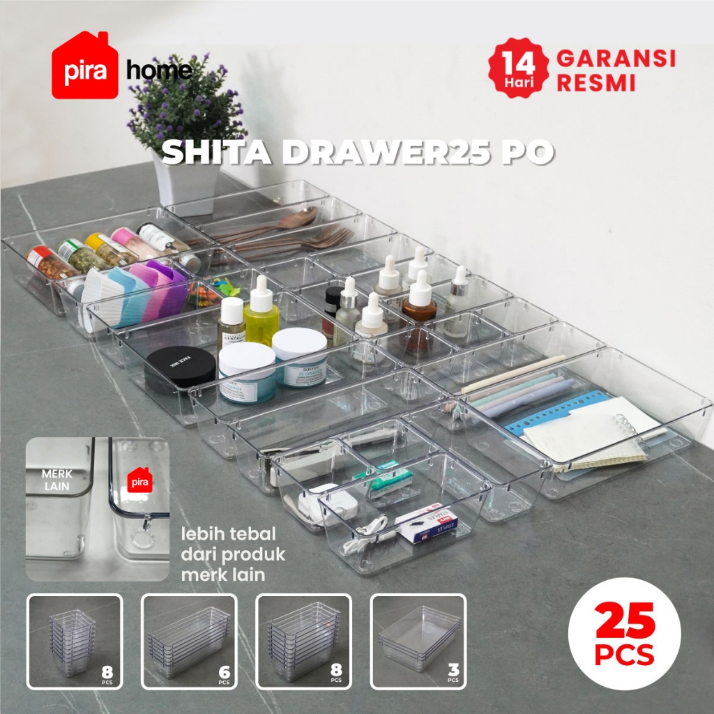 Pira HOME - SHITA DRAWER25 PO Clear Drawer Organizer/Transparent Drawer ...