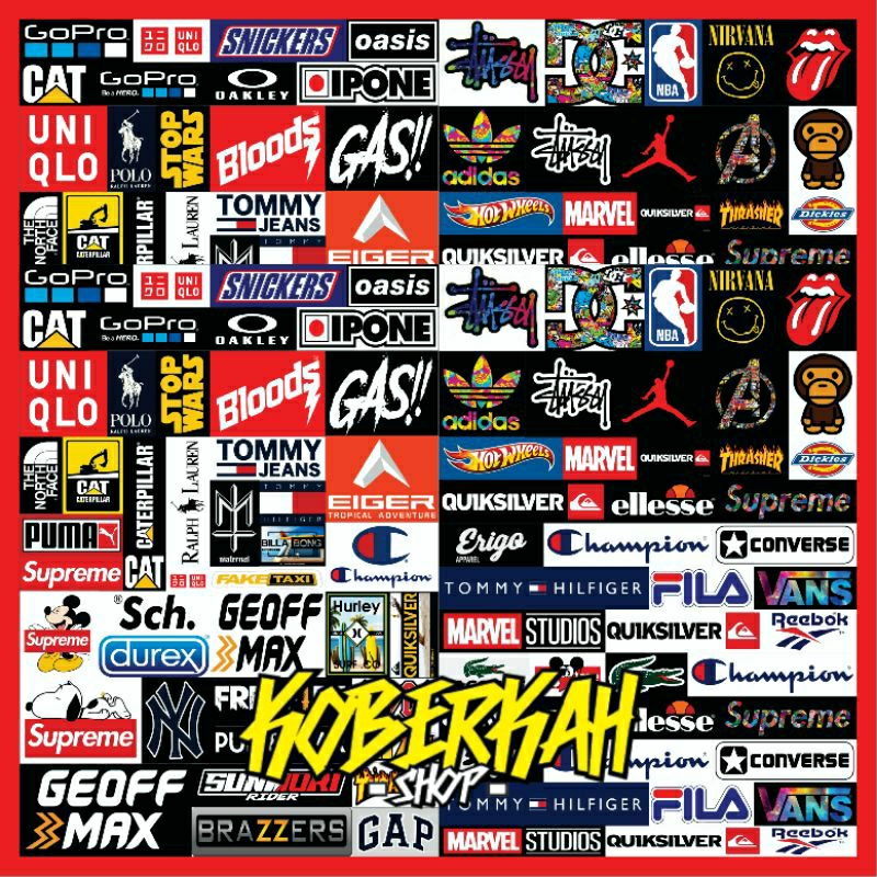 Sticker collection of mixed brand logo stickers | Shopee Malaysia
