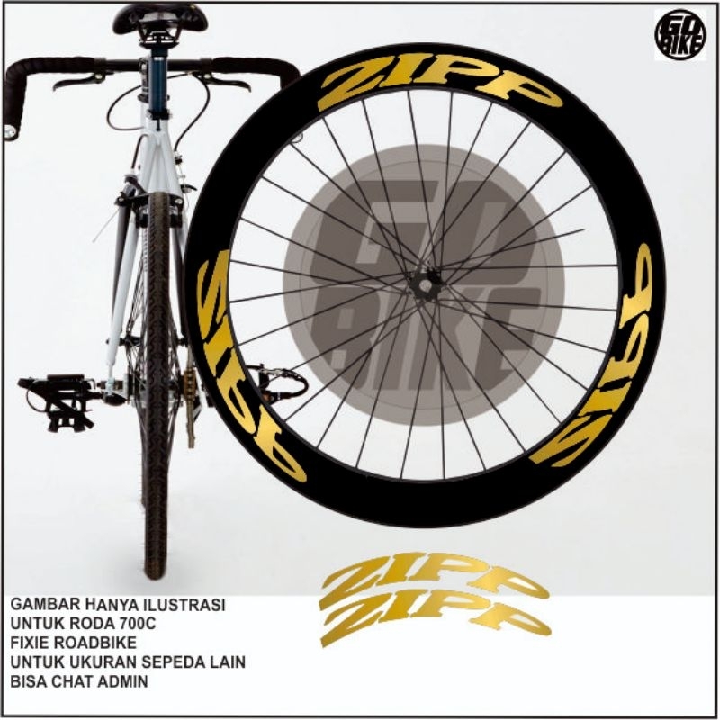 Bicycle rim stickers ZIPP gold bicycle rim stickers | Shopee Malaysia