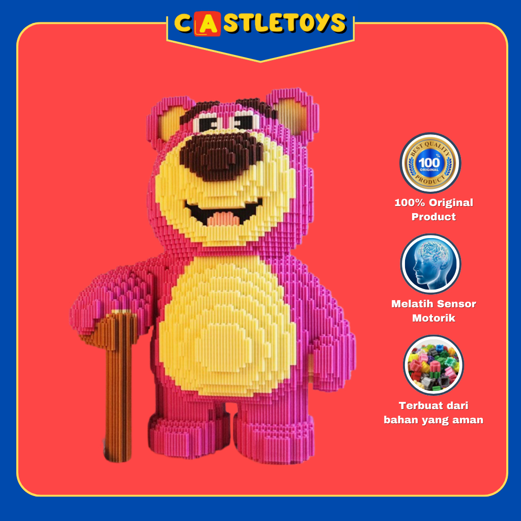 Nano Blocks BIG LOTSO BEAR SERIES 1078 3D Model, Stacking Block Toys ...